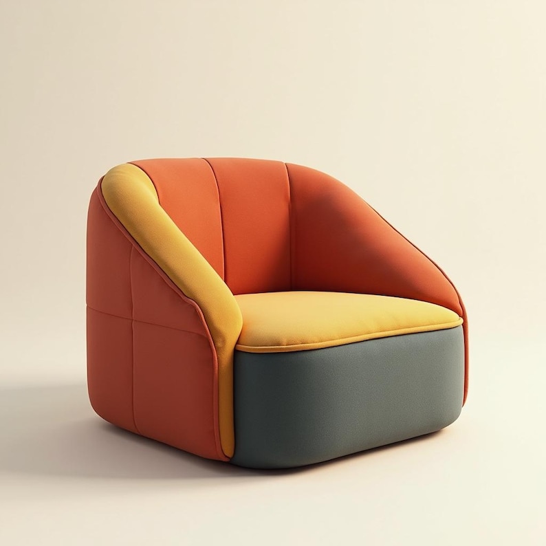 3D Printable Unique Accent Legless Chairs - 4 Pack - STL Instant ...