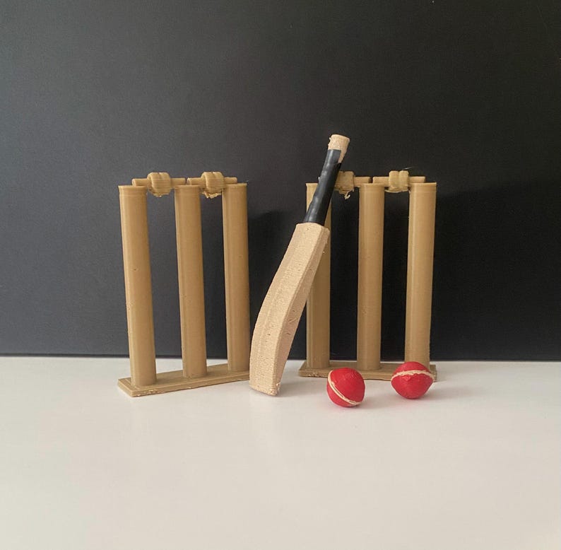 Mini Wooden Cricket Game Set: Kids Sports Toy, Desk Game - Etsy