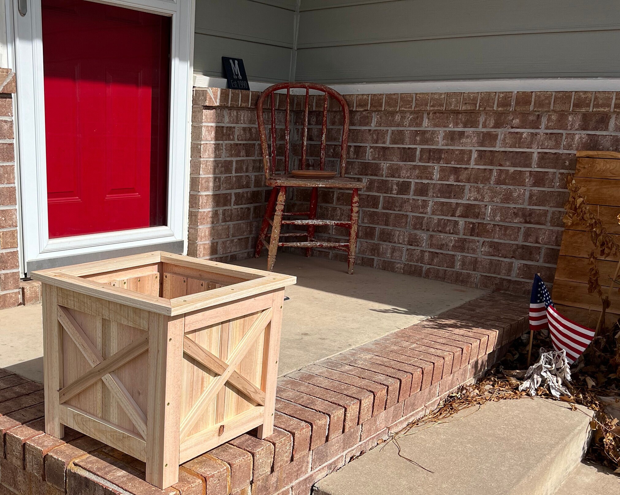 Farmhouse Planter Box for Flowers or Garden on the Patio, on the Deck ...