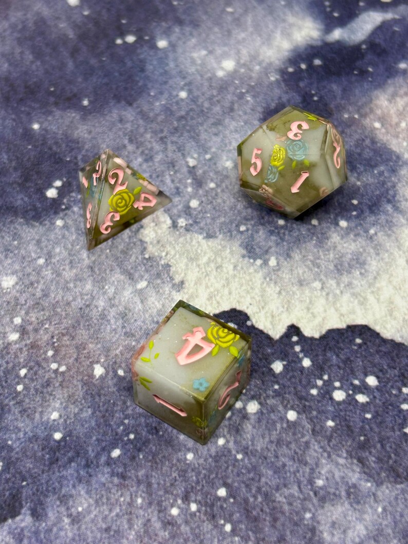 Enchanted Rose Dice Set - Etsy
