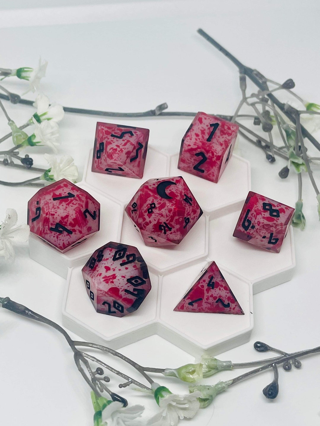 Blood Splatter DND Dice Set - Etsy