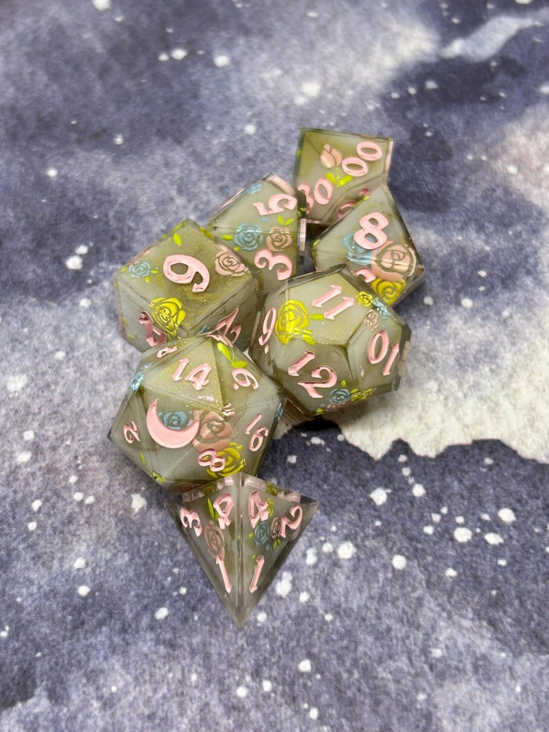 Enchanted Rose Dice Set - Etsy
