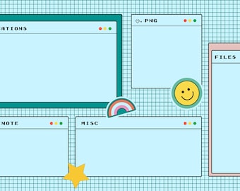 Blue Desktop Organizer Folder Icons for Mac Windows - Etsy