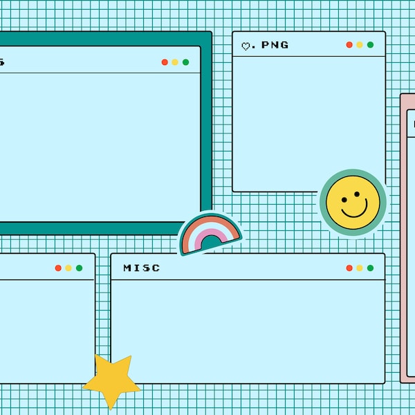 Blue Desktop Wallpaper Organizer - Etsy