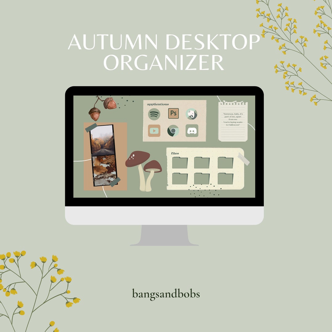 Green Cottage Core Fall Desktop Organizer - Etsy