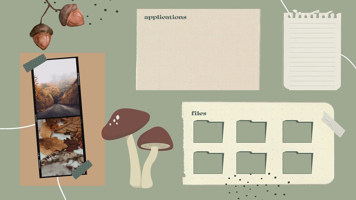 Green Cottage Core Fall Desktop Organizer - Etsy