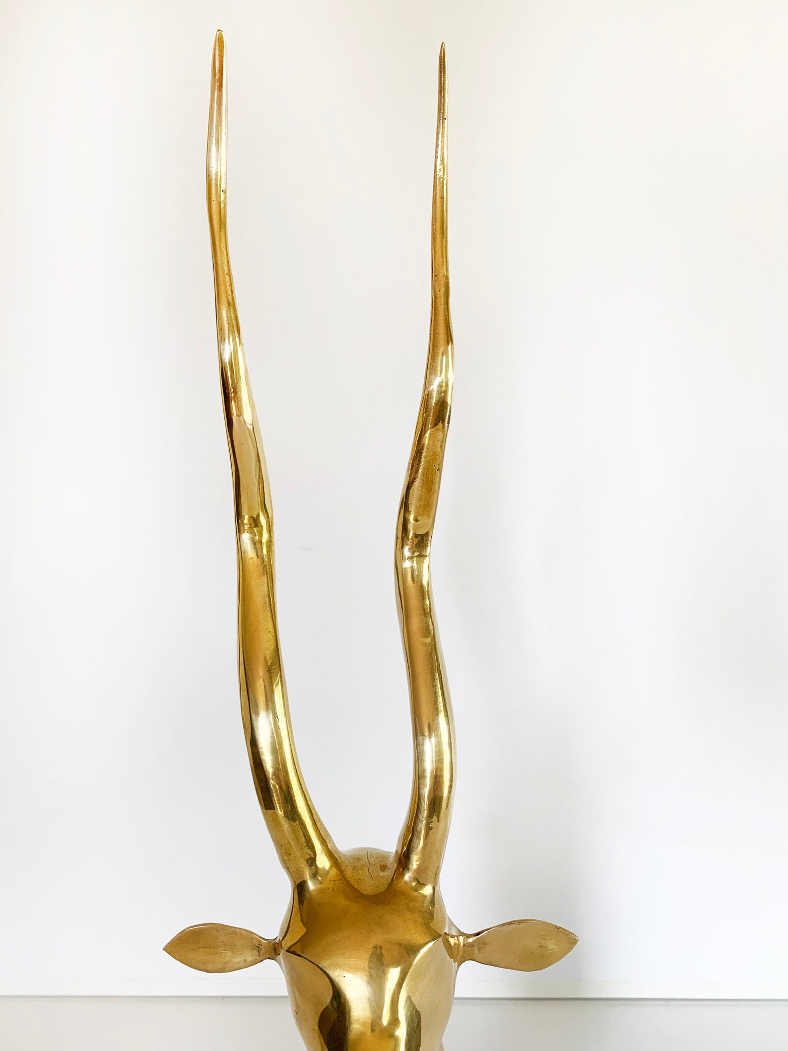 Mid-century Modern Brass Antelope Sculpture: Hollywood Regency Decor ...