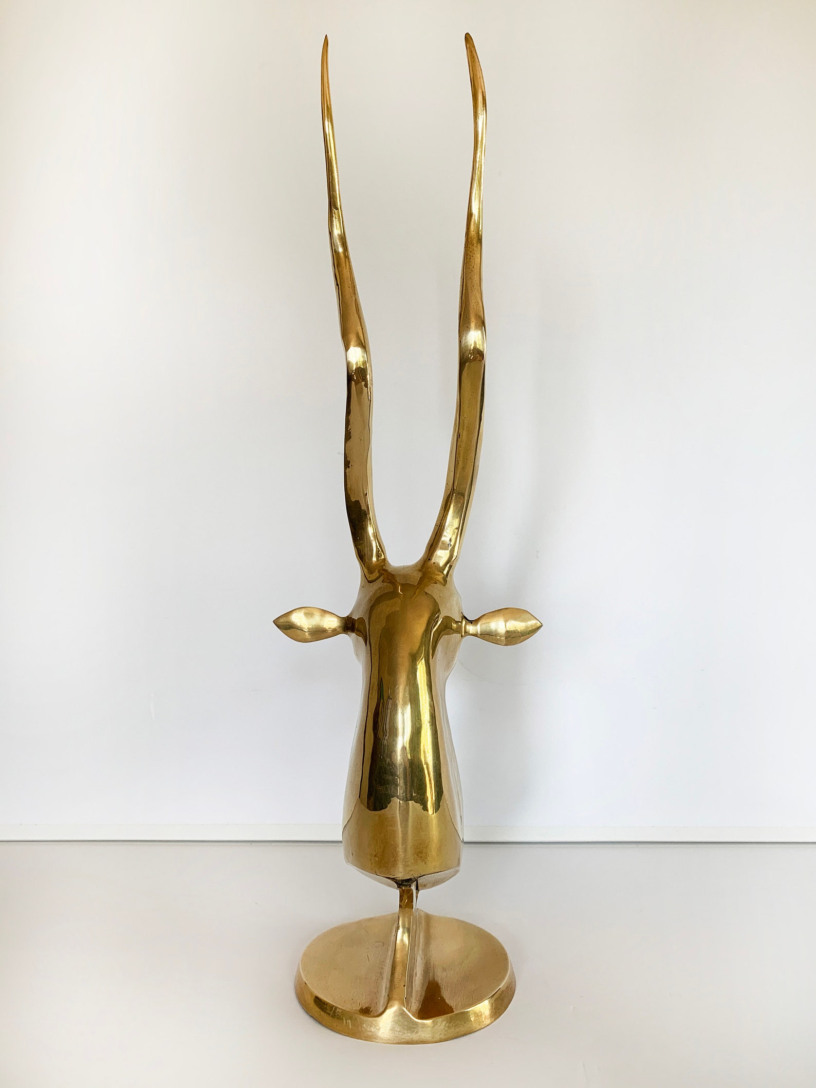 Mid-century Modern Brass Antelope Sculpture: Hollywood Regency Decor ...