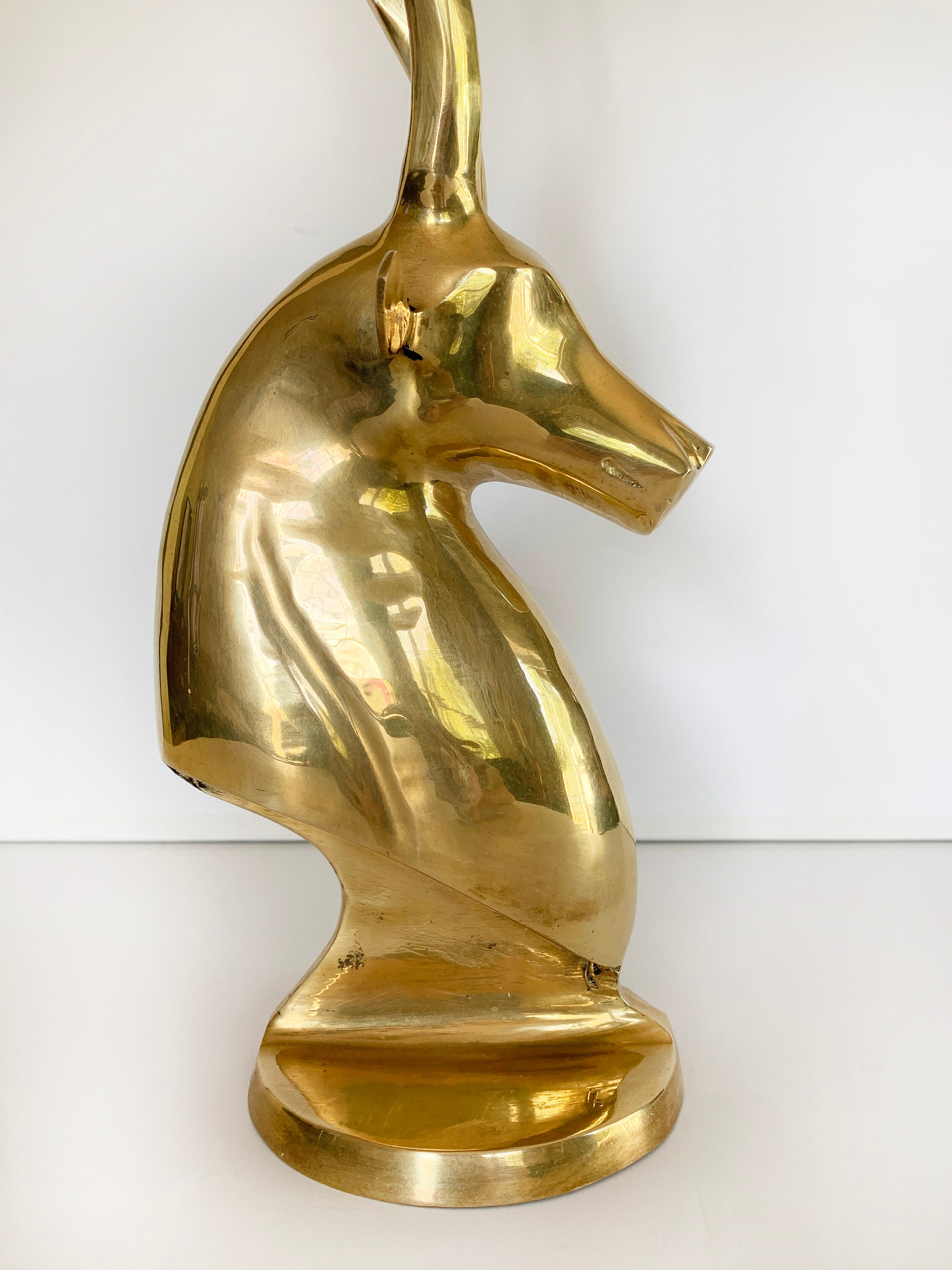 Mid-century Modern Brass Antelope Sculpture: Hollywood Regency Decor ...