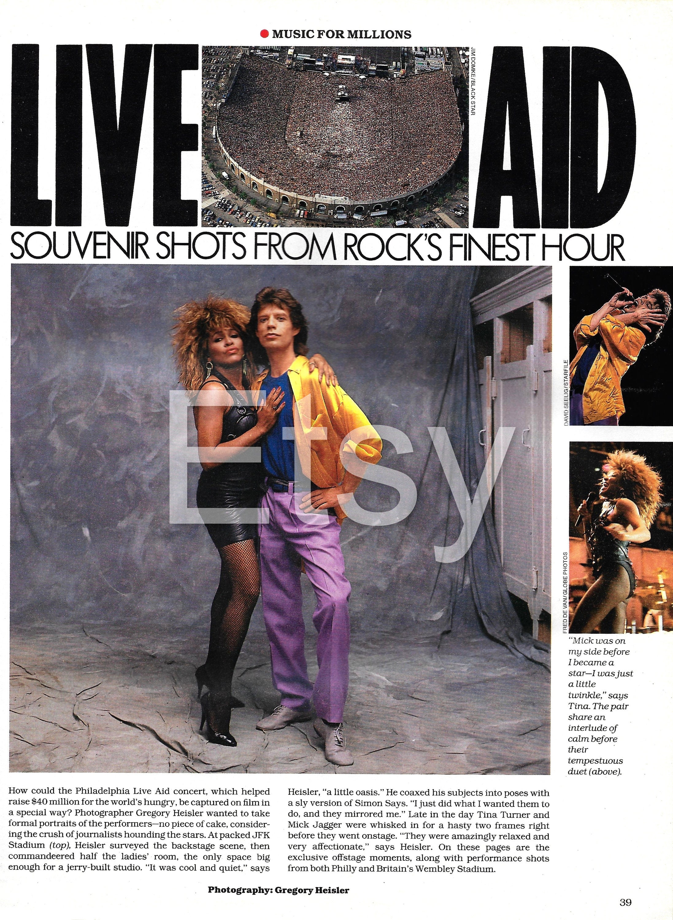 LIVE AID Mick Jagger Tina Turner Life Magazine 1985 - Etsy
