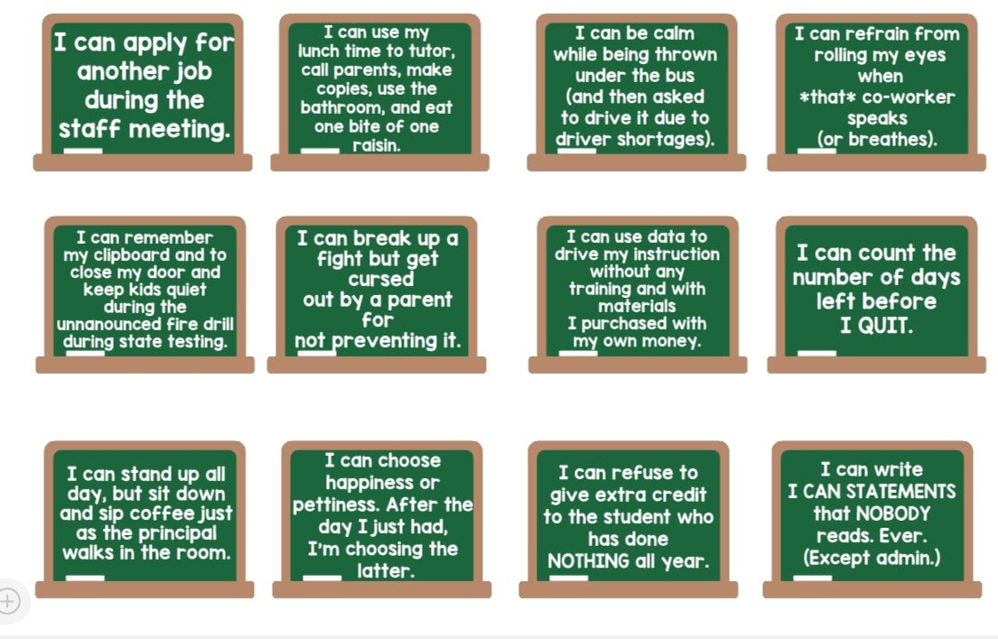 Funny Teacher Stickers: I Can Statements, Educator Gift - Etsy