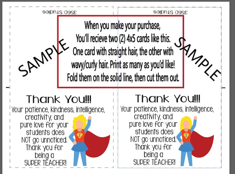 Superhero Teacher Greeting Card, Teacher Appreciation, Teacher Thank ...