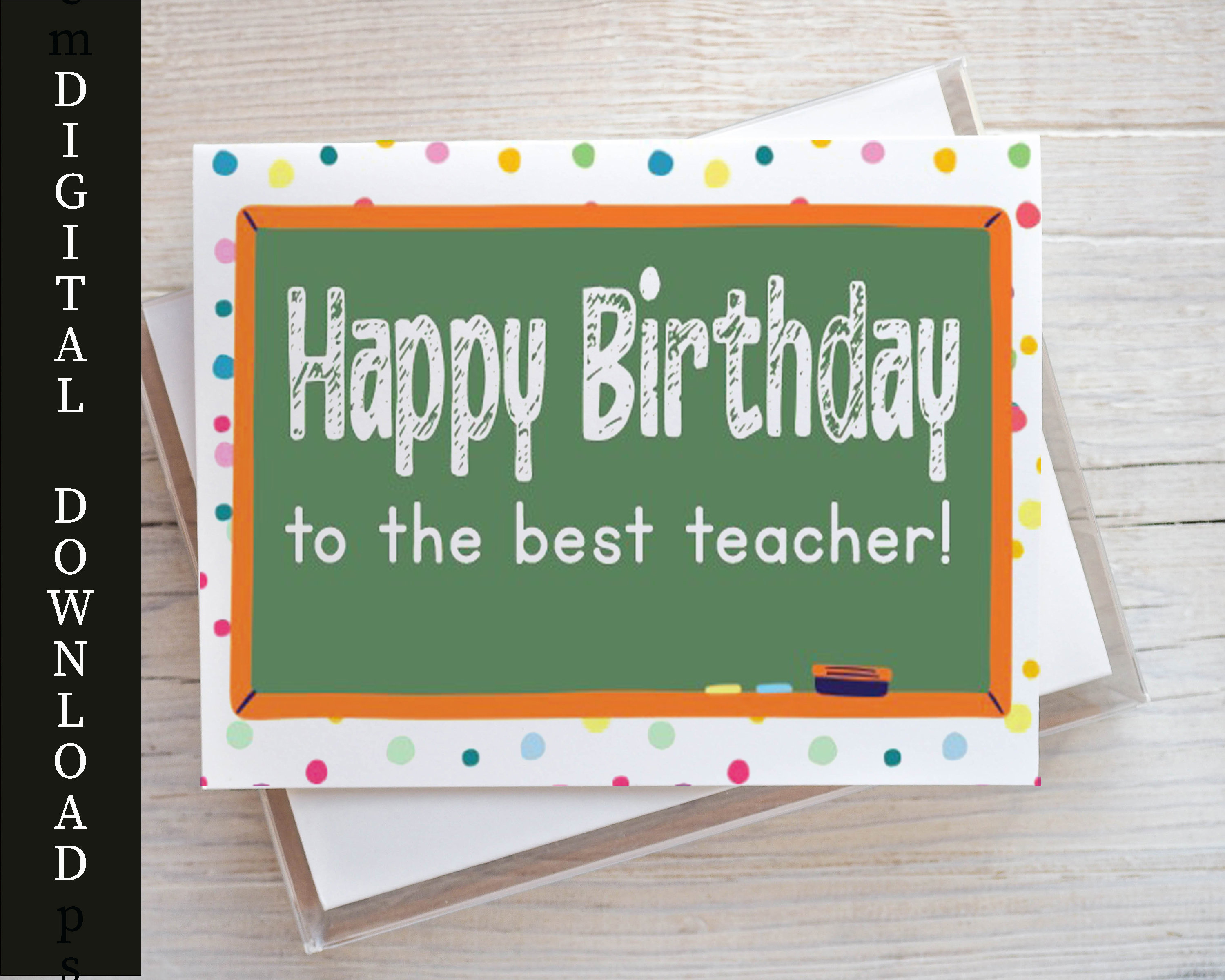 Teacher Birthday Card, Birthday Greeting Card for Teacher, Print at ...