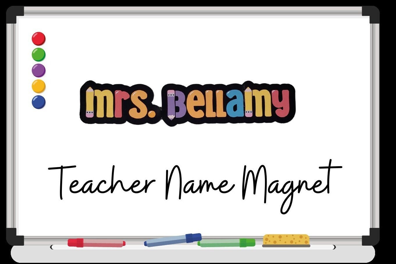 Teacher Name Magnet, Personalized Classroom Magnet - Etsy