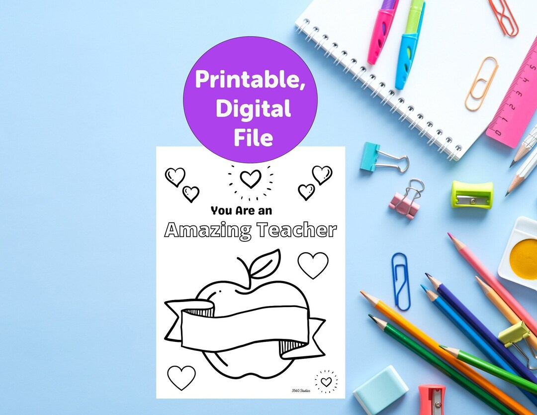 Teacher Appreciation Coloring Page, Teacher Gift, Coloring Sheet for ...