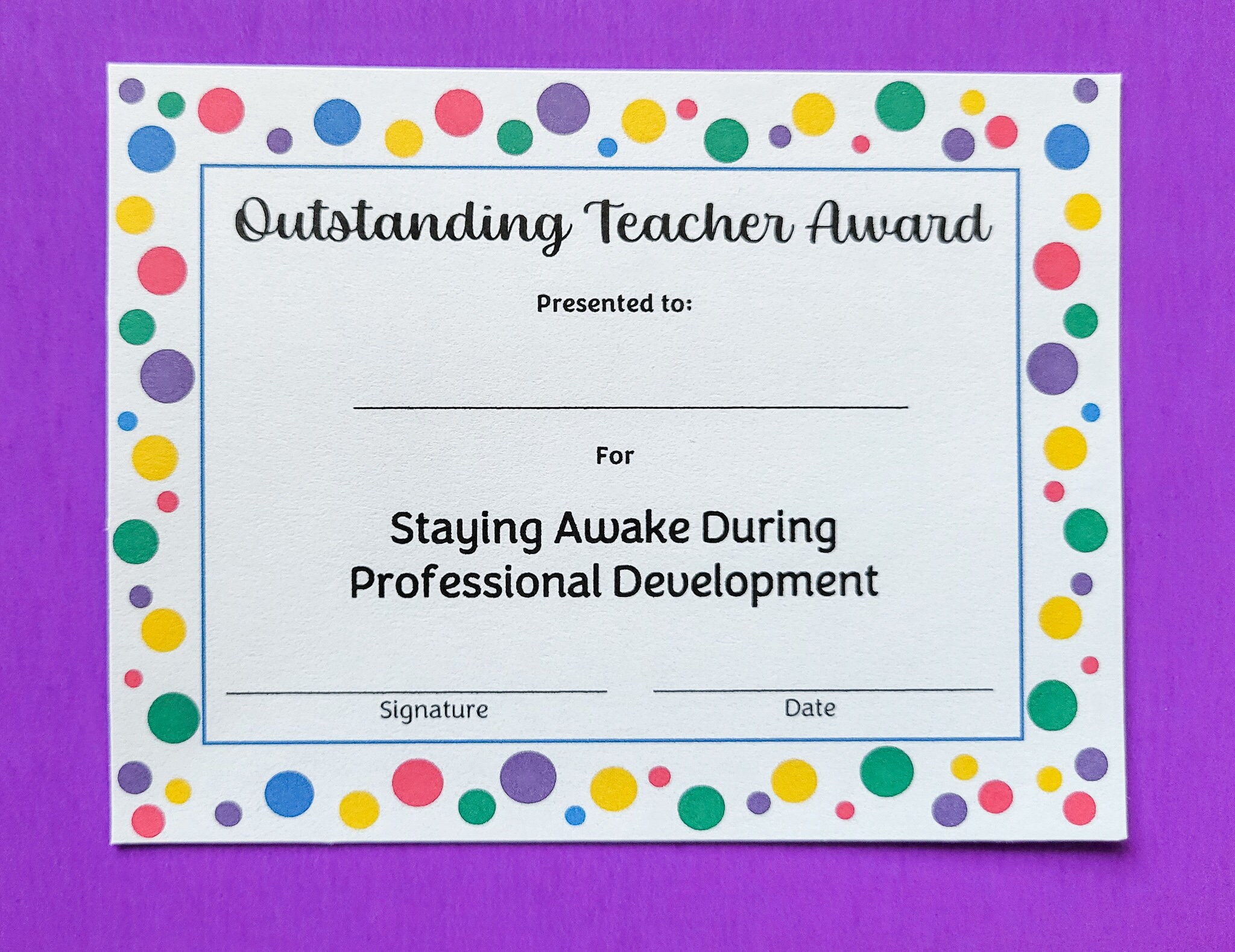 Funny Teacher Award Certificates: Printable Appreciation Gift (digital ...