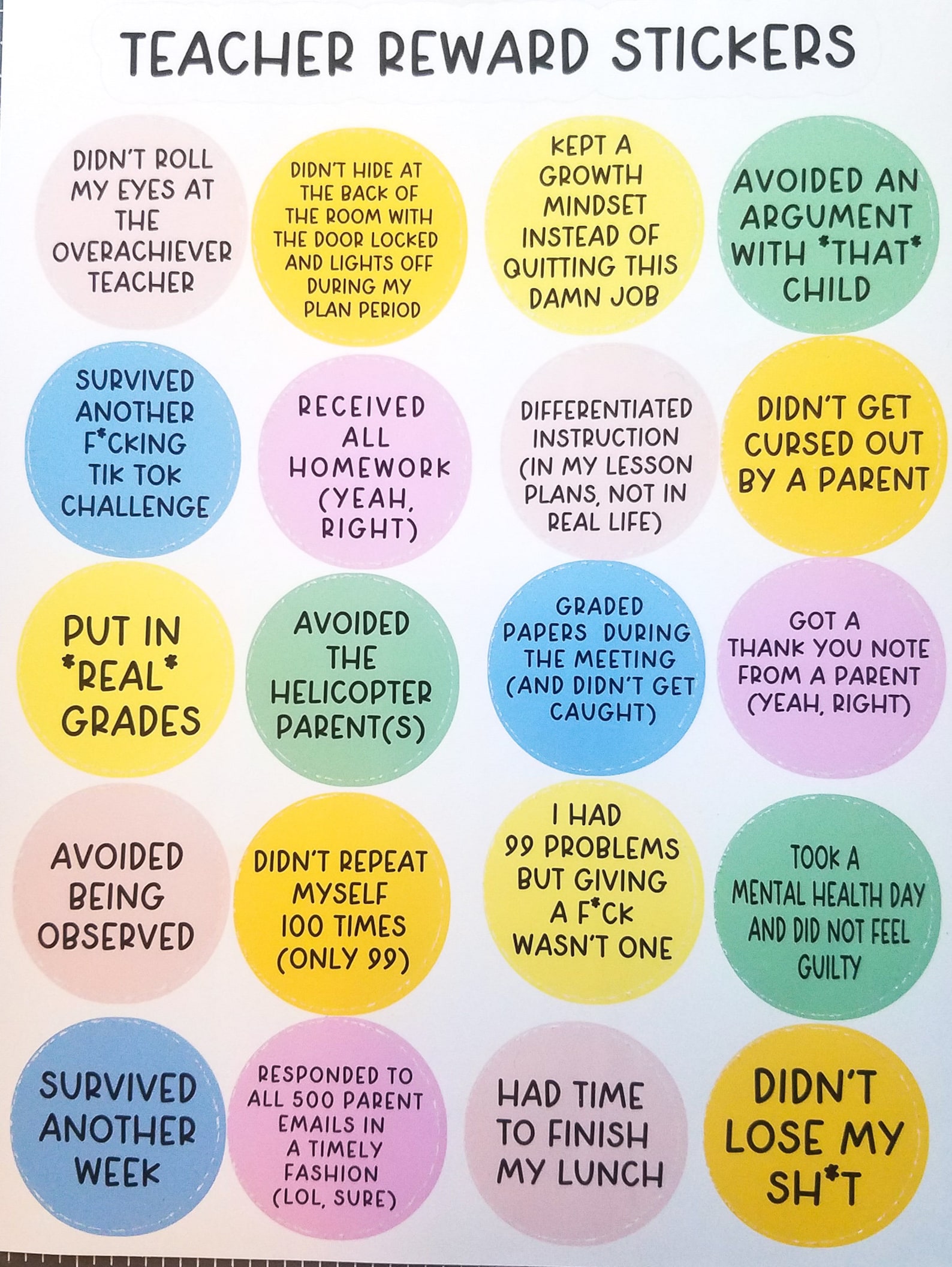 Teacher Reward Stickers, Funny Teacher Stickers, Teacher Gift, Educator ...