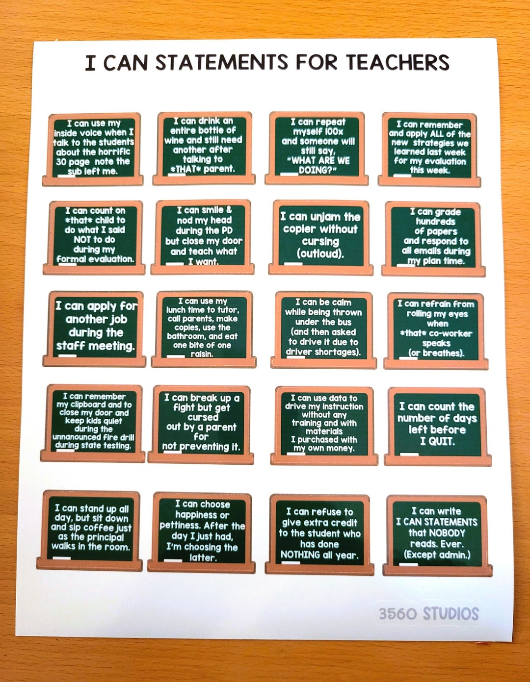 Funny Teacher Stickers: I Can Statements, Educator Gift - Etsy