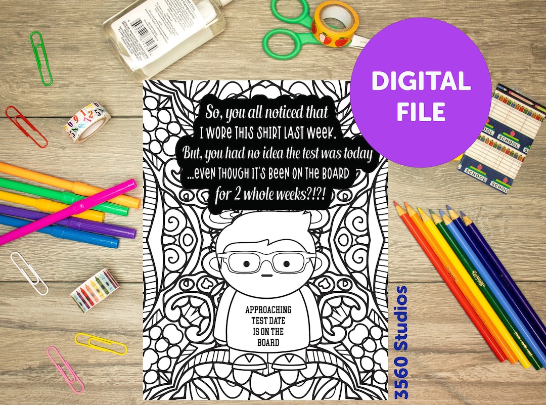 Funny Teacher Coloring Page, Educator Coloring Sheet, Teacher ...
