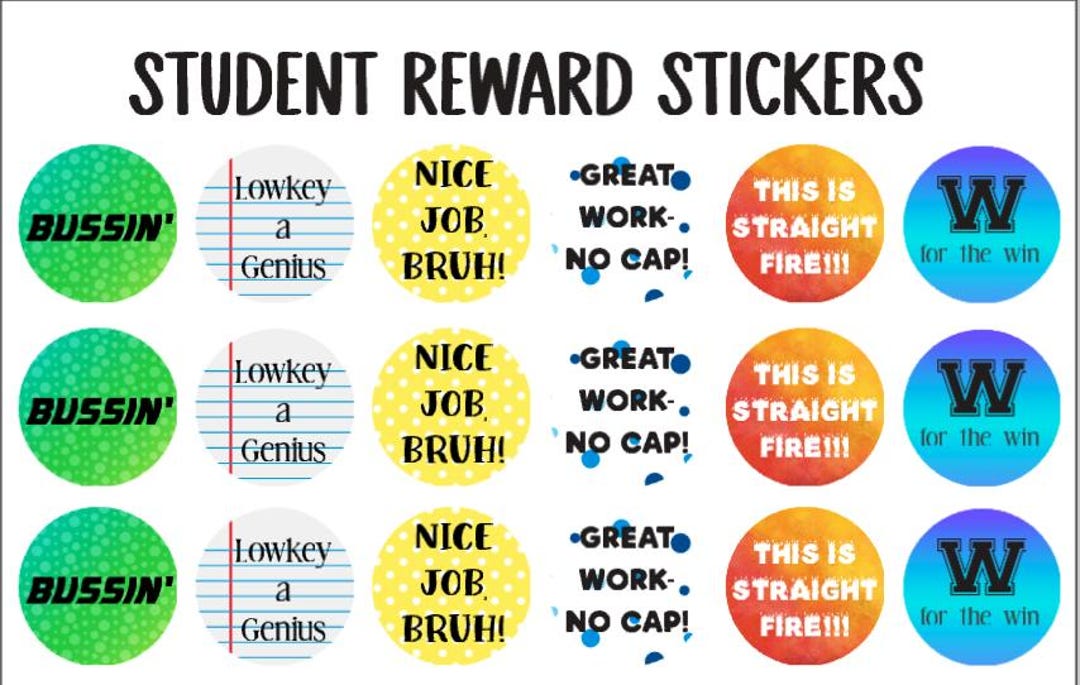 Student Reward Stickers, Gen Z, Gen Alpha Student Stickers - Etsy