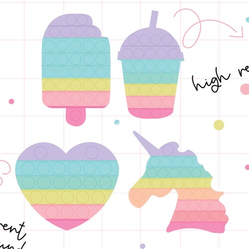 NEW Pop It Fidget Toys Clipart Sensory Toys Clipart - Etsy