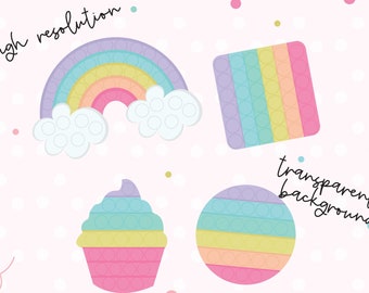 Pop It Fidget Toys Clipart Sensory Toys Clipart Illustrations PNG ...
