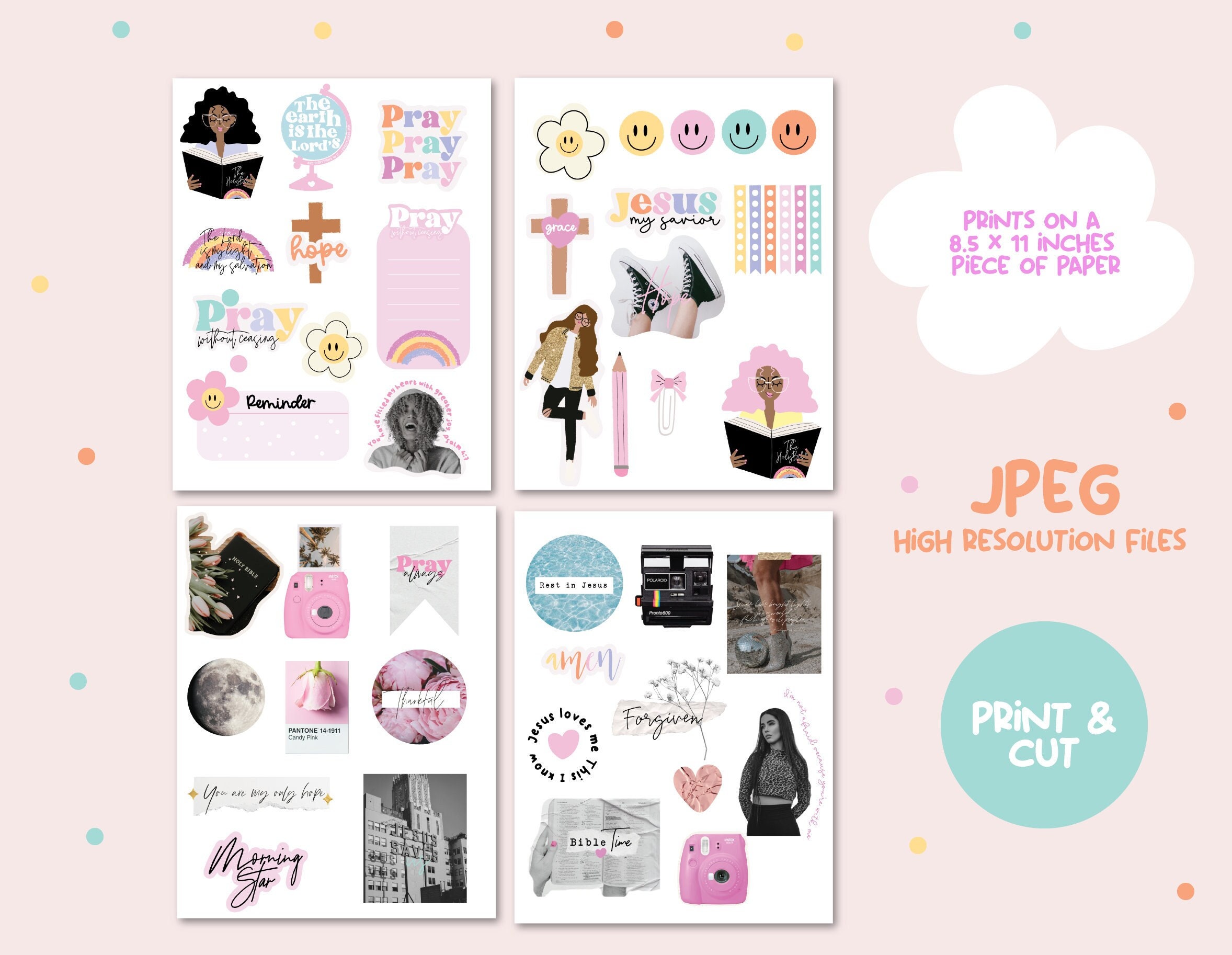 Colourful Christian Printable Stickers PDF | Scripture Stickers ...