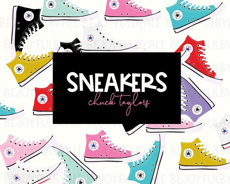 Sneakers Shoes PNG Illustrations - All Colours Converse Clipart - Chuck ...