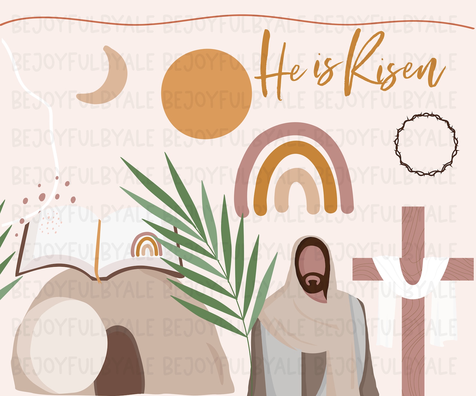 Christian Easter Clipart - Jesus Clipart - Bible Clipart -he is Risen ...