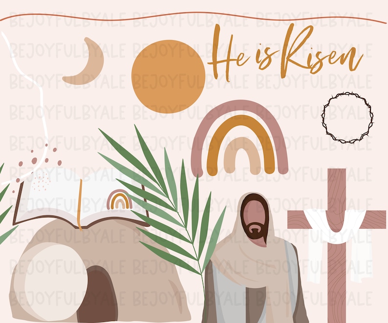 Christian Easter Clipart - Jesus Clipart - Bible Clipart -he is Risen ...