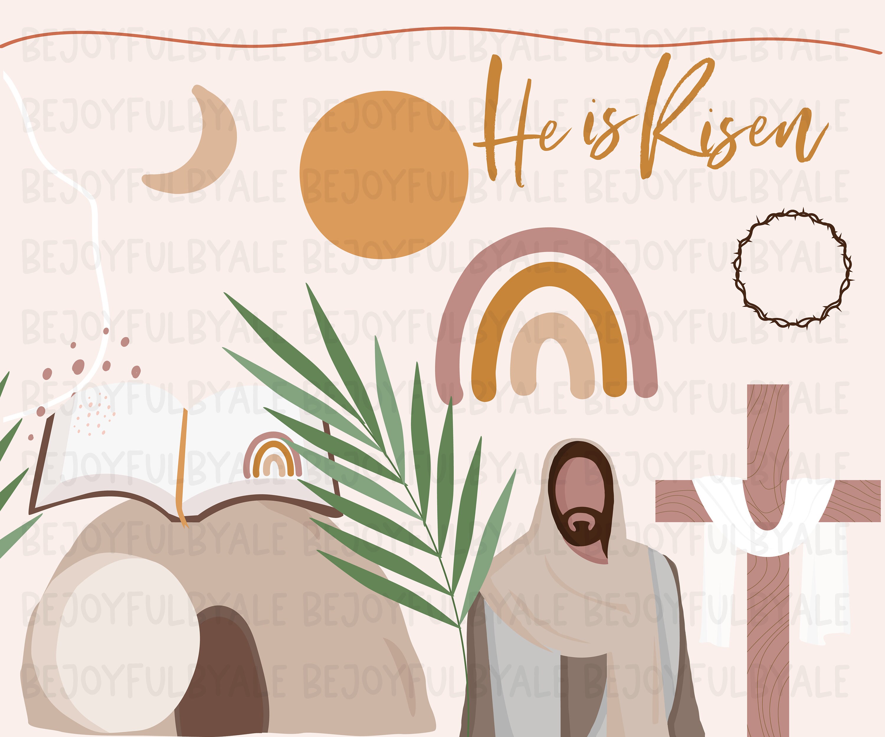 Christian Easter Clipart - Jesus Clipart - Bible Clipart -he is Risen ...