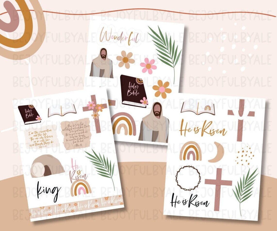 Boho Easter Printable - Bible Journaling Printable | Bible Sticker ...