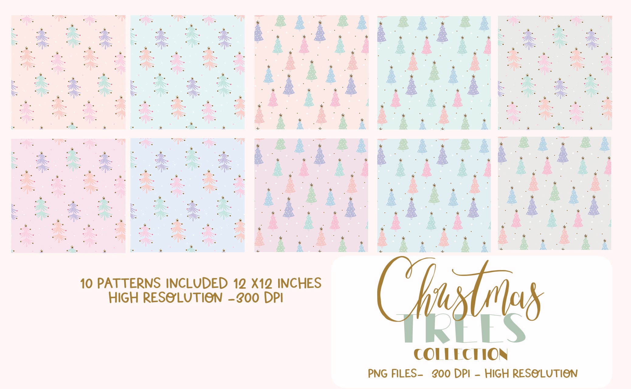 Christmas Trees Clipart - Cute Christmas Clipart- Winter Trees, Navidad ...