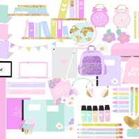 Back to School Labels PNG Clipart - Cute School Items in Bright Colors ...