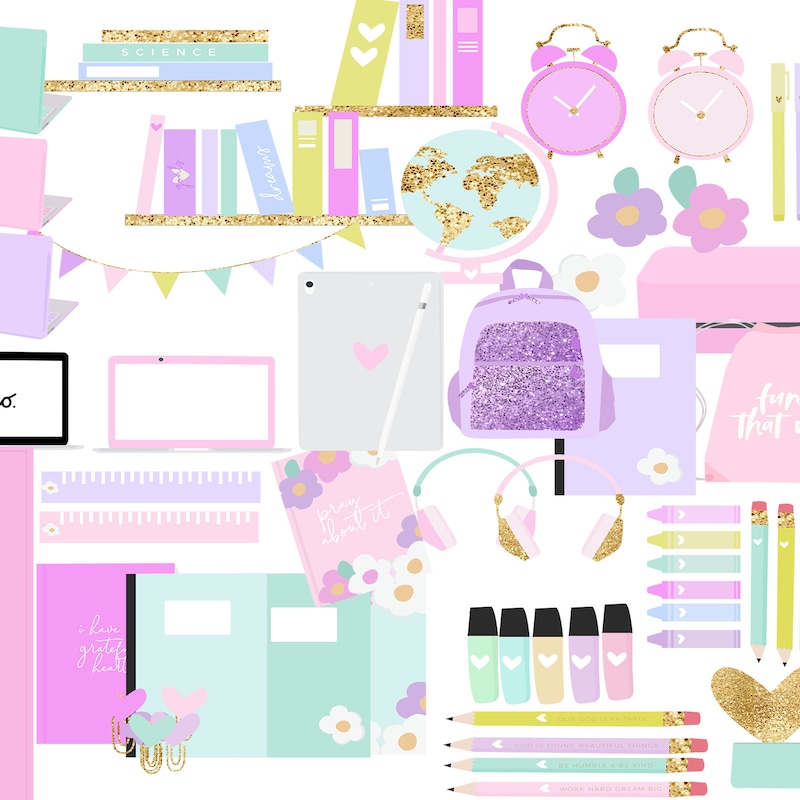 Cute Pink School Supplies - Etsy