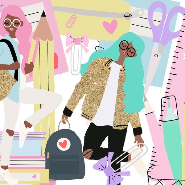 Back to School Clipart Pastel - Etsy