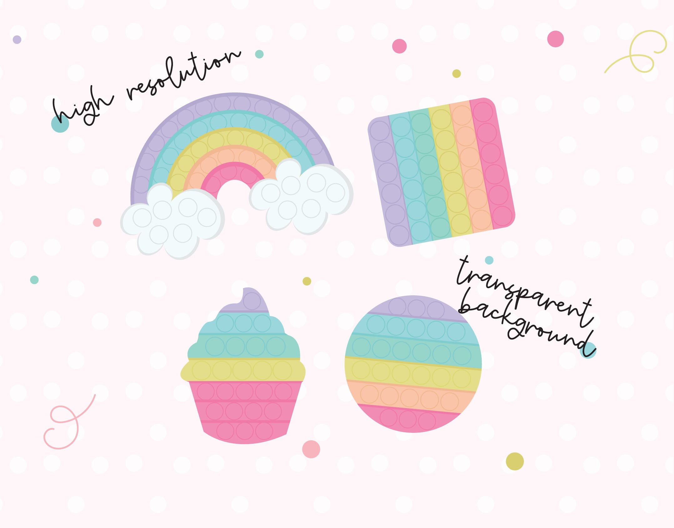 Pop It Fidget Toys Clipart - Sensory Toys Clipart Illustrations - PNG ...