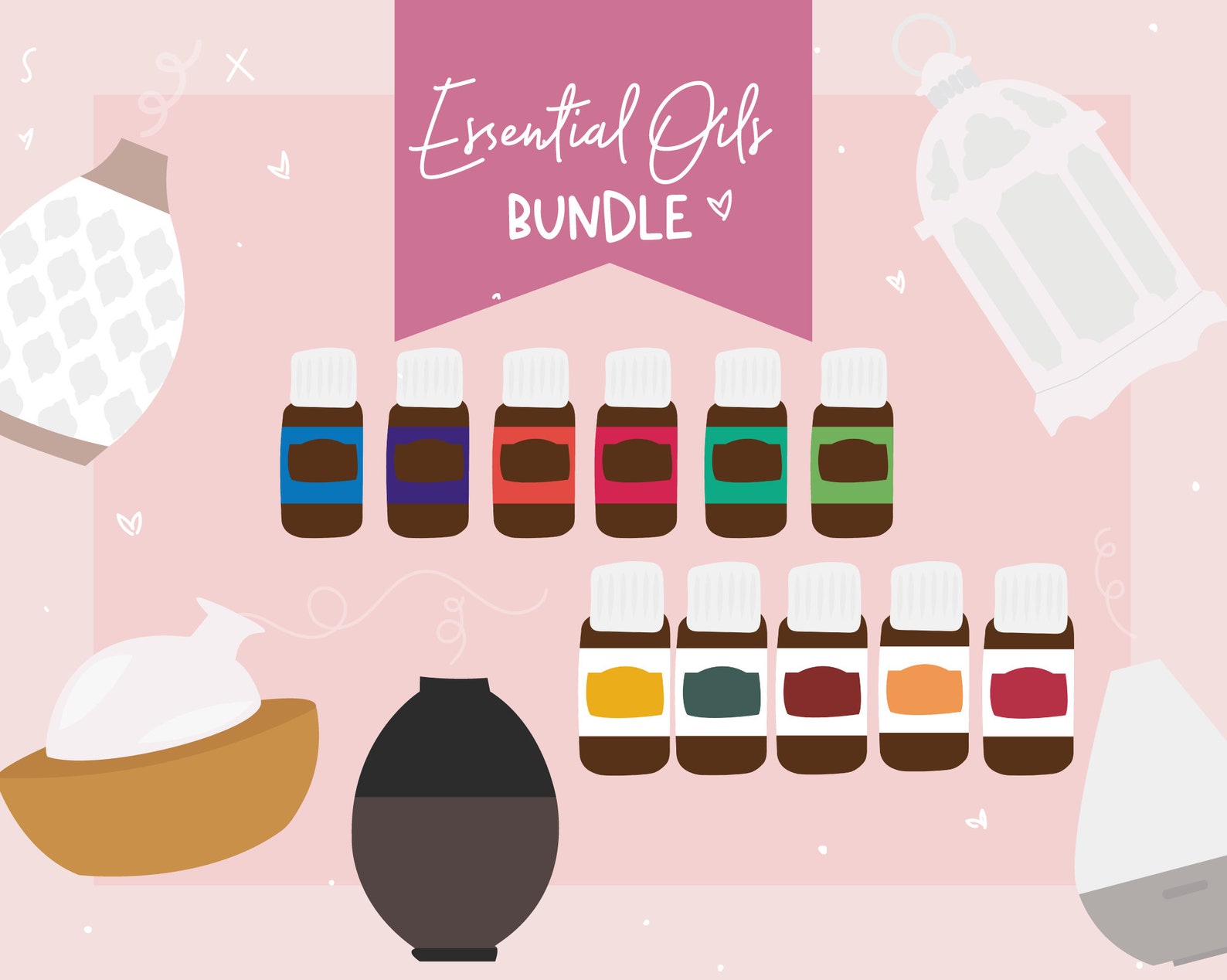 Essential Oils Clipart Illustrations - PNG Images - Young Living Oils ...