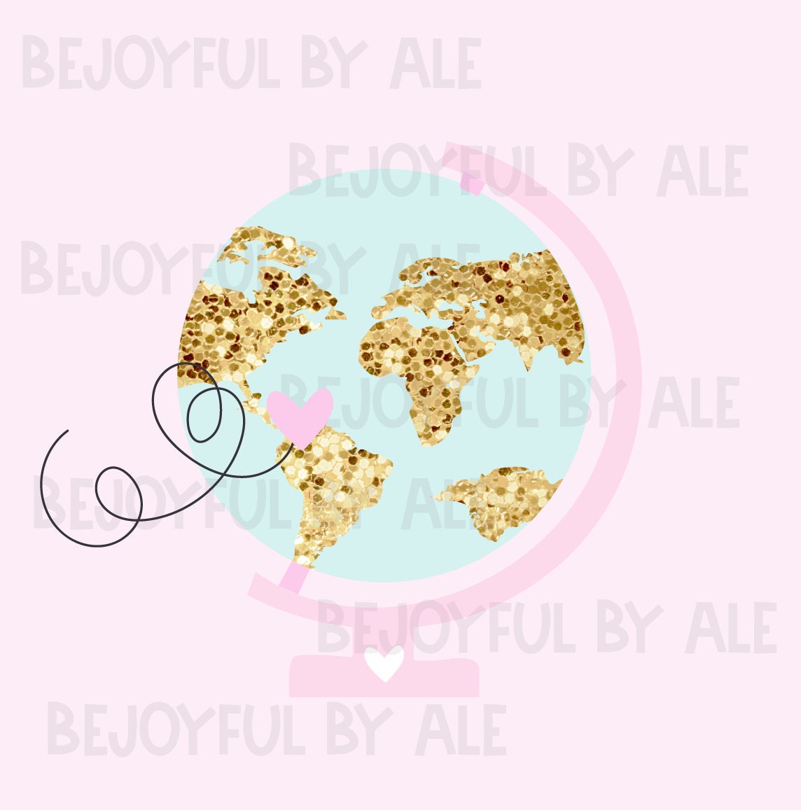 Pink & Purple Earth Globe Clipart - Cute Earth Globe Pastel Colors ...