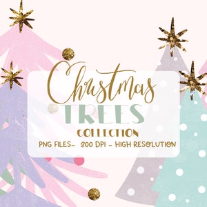 Christmas Trees Clipart - Cute Christmas Clipart- Winter Trees, Navidad ...