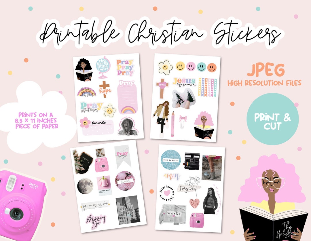 Colourful Christian Printable Stickers PDF | Scripture Stickers ...
