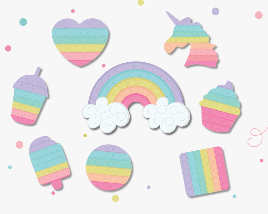 Pop It Fidget Toys Clipart - Sensory Toys Clipart Illustrations - PNG ...