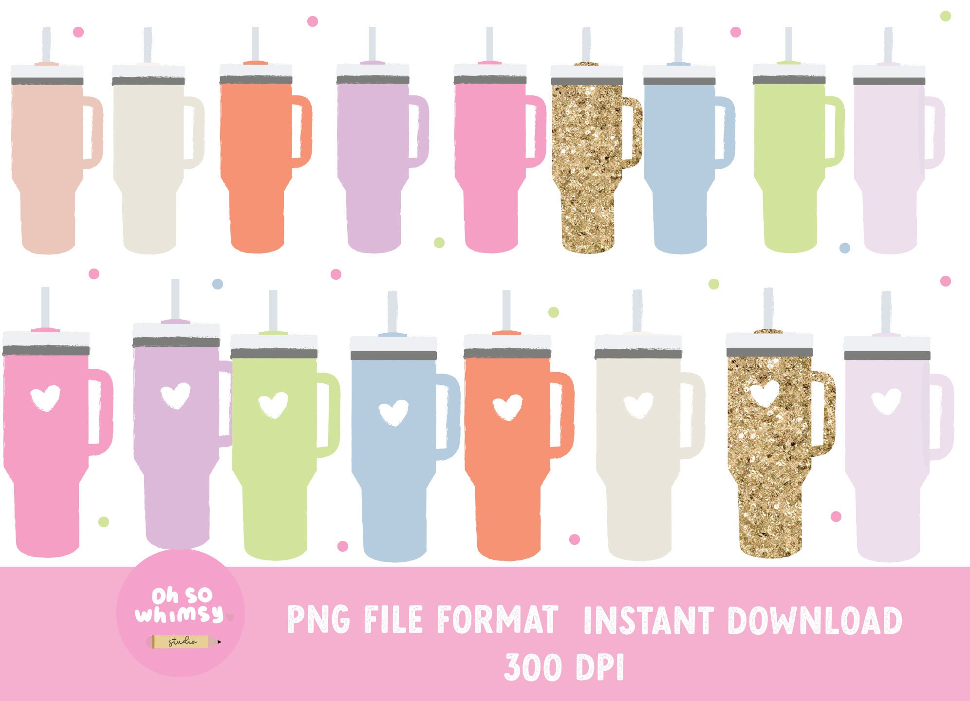 Cute Stanley Cups Clipart |pastel Cup Illustrations| Christian Clipart ...
