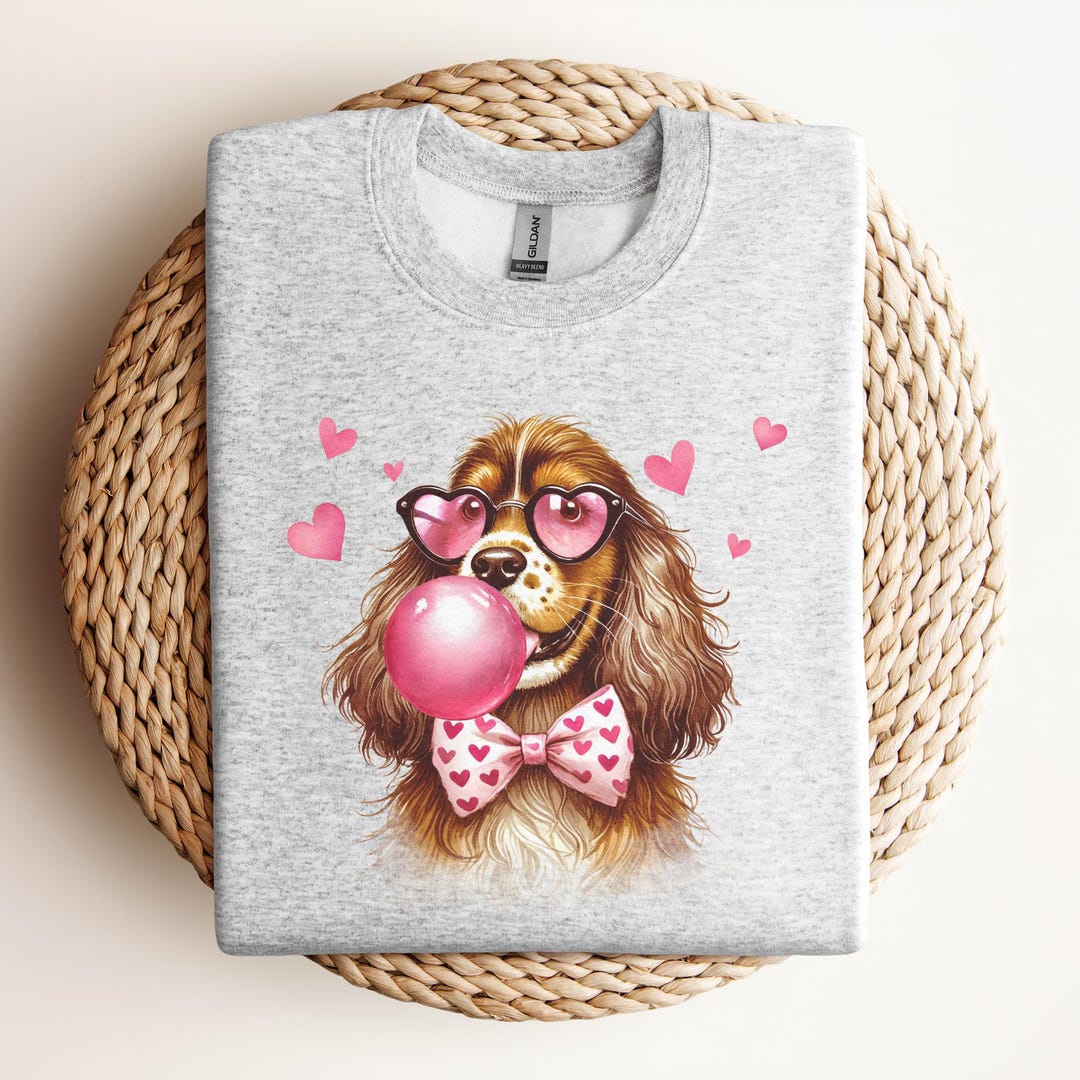 Cocker Spaniel Valentine Sweatshirt, Dog Owner Crewneck, Pet Lover Gift ...