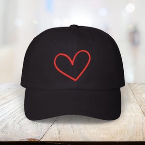 Heart Embroidered Dad Cap, Cute Valentines Hat, Embroidered Hat, Heart ...