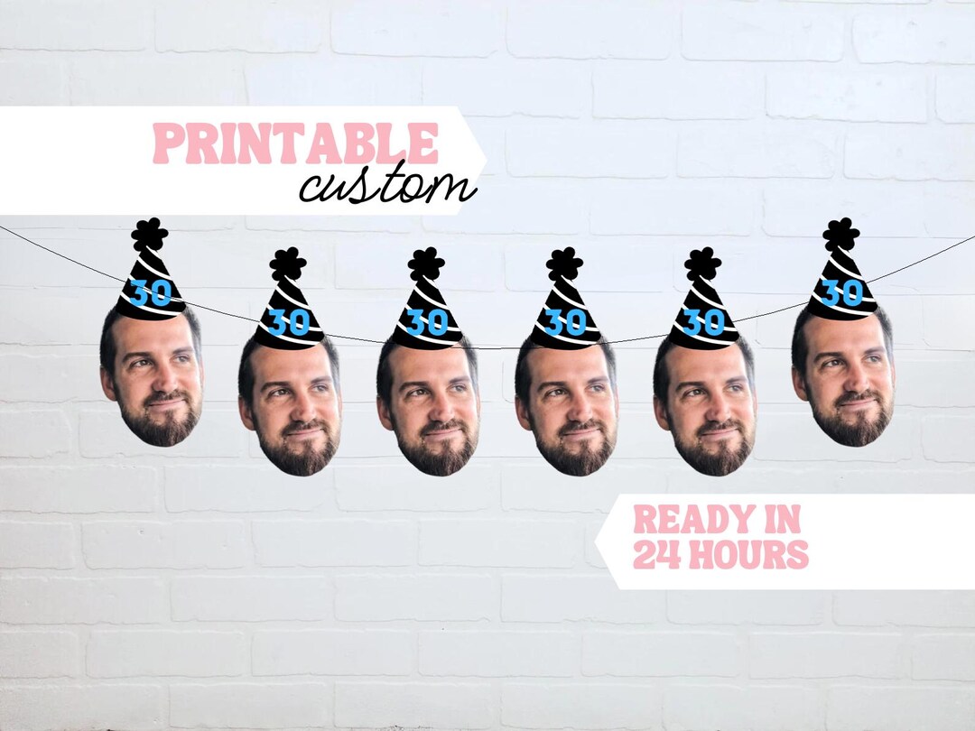 Custom Face Banner PRINTABLE | Birthday Face Banner | DIY Birthday ...