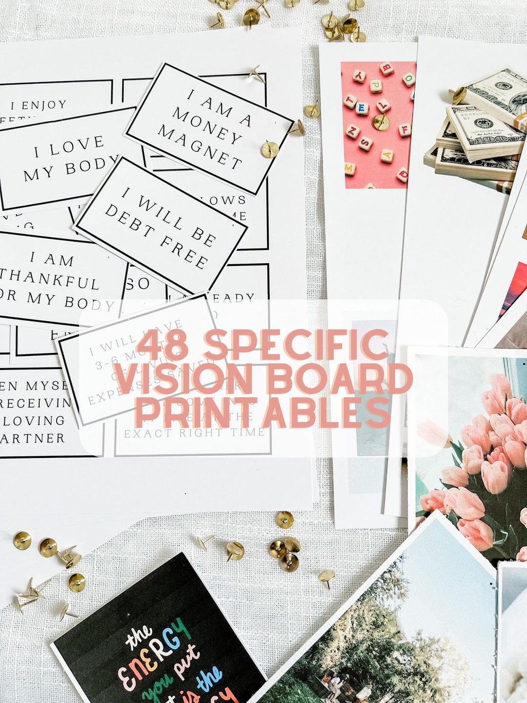 Vision Board Kit Vision Board Printables Words Manifestation Templates ...