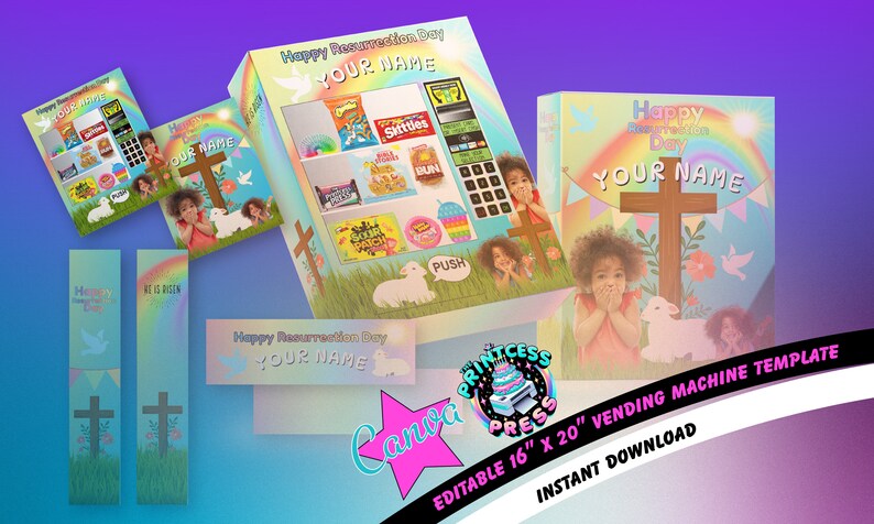 Canva Vending Machine Template | Happy Resurrection Day for Easter - Etsy