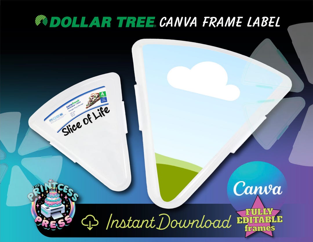 Dollar Tree Pizza Box Label Template DXF SVG | Pizza Box Label Sticker ...