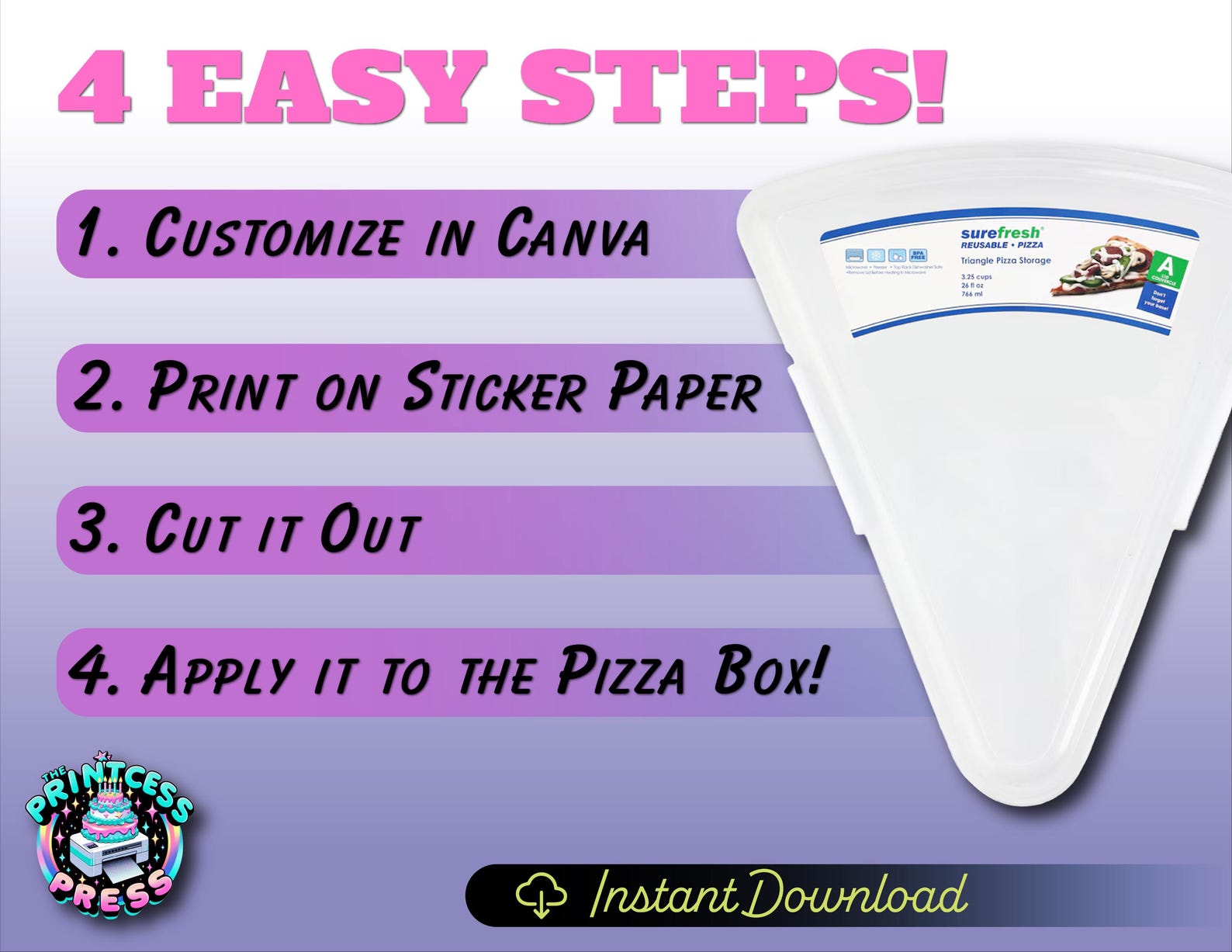 Dollar Tree Pizza Box Label Template DXF SVG | Pizza Box Label Sticker ...